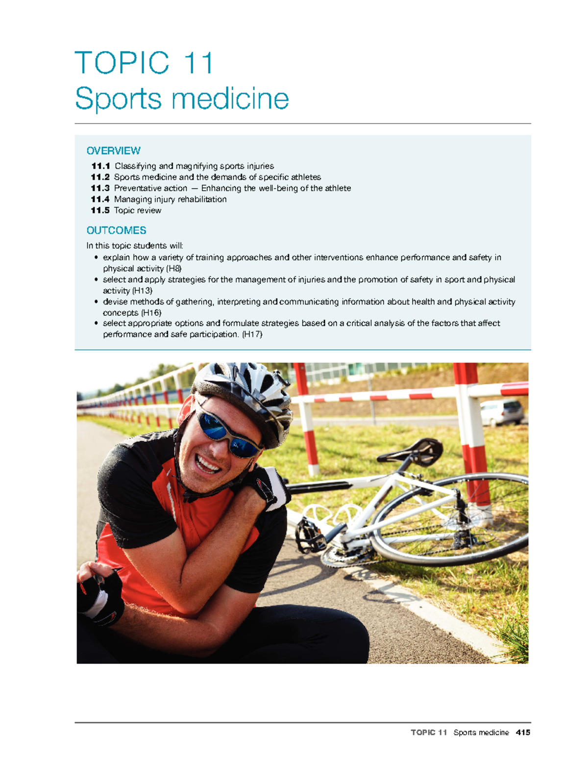 Sport Medicine - pdhpe textbook - TOPIC 11 Sports medicine OVERVIEW 11 ...