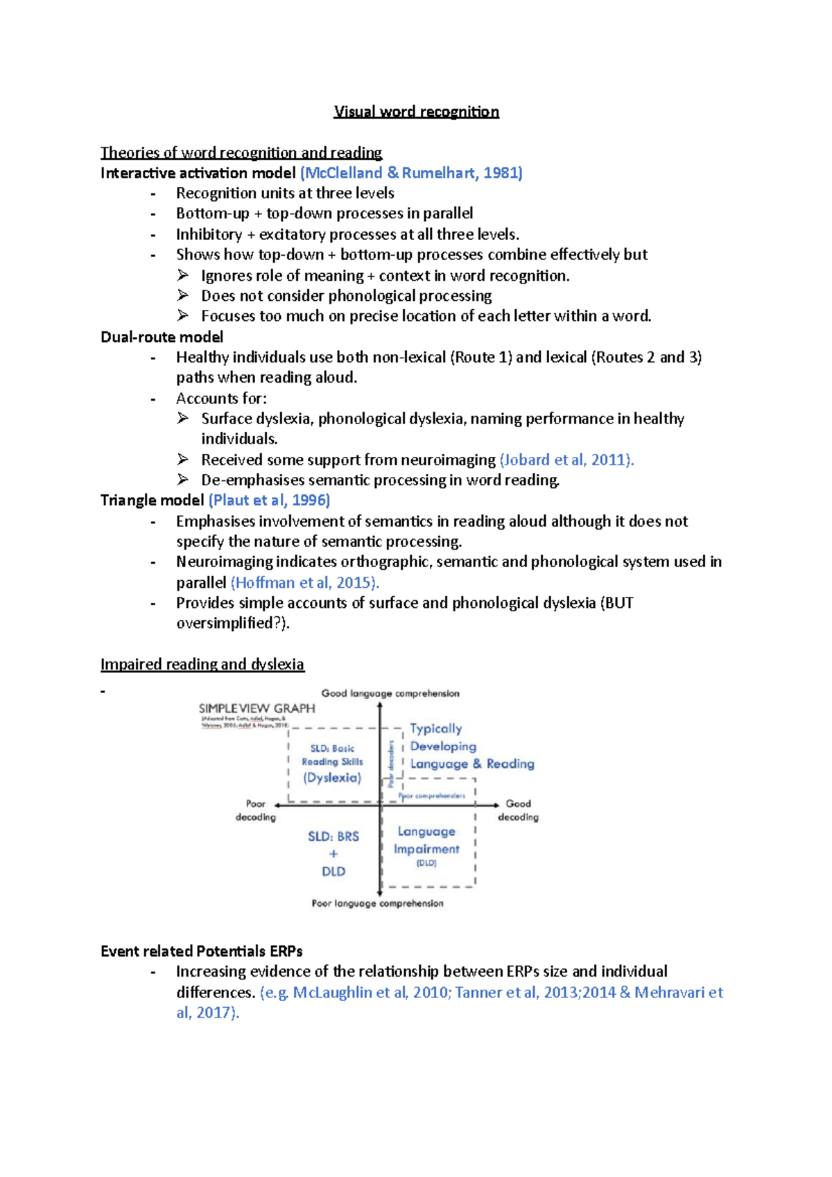 Visual word recognition - Visual word recognition Theories of word ...