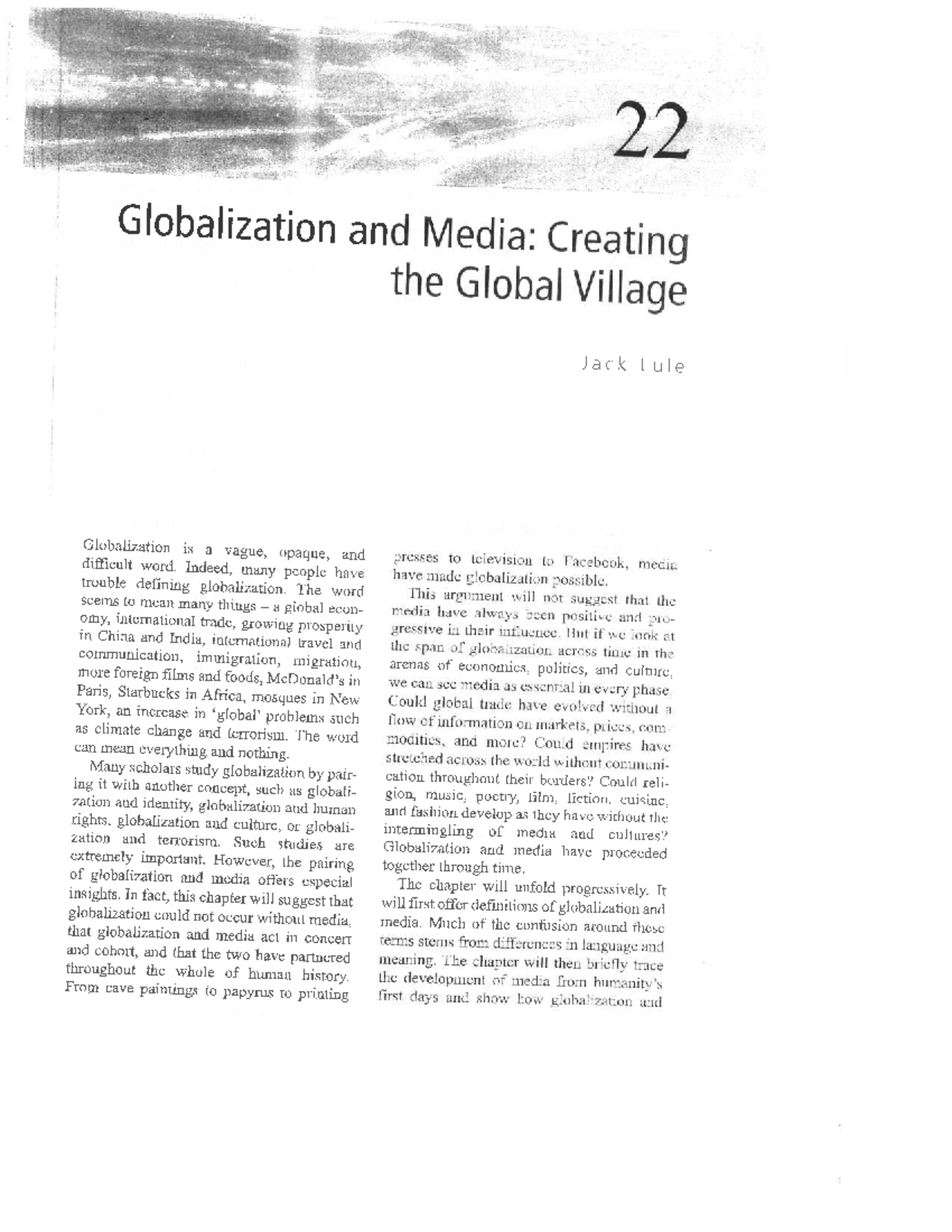 Chapter 22 - Globalization and Media - Physical Education - Studocu