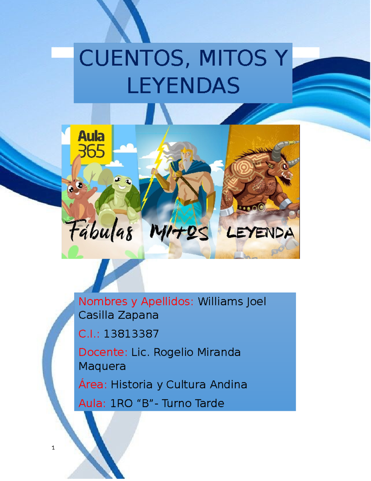 Cuento, Mito y Leyenda - Historia y Cultura Andina - CUENTOS, MITOS Y ...