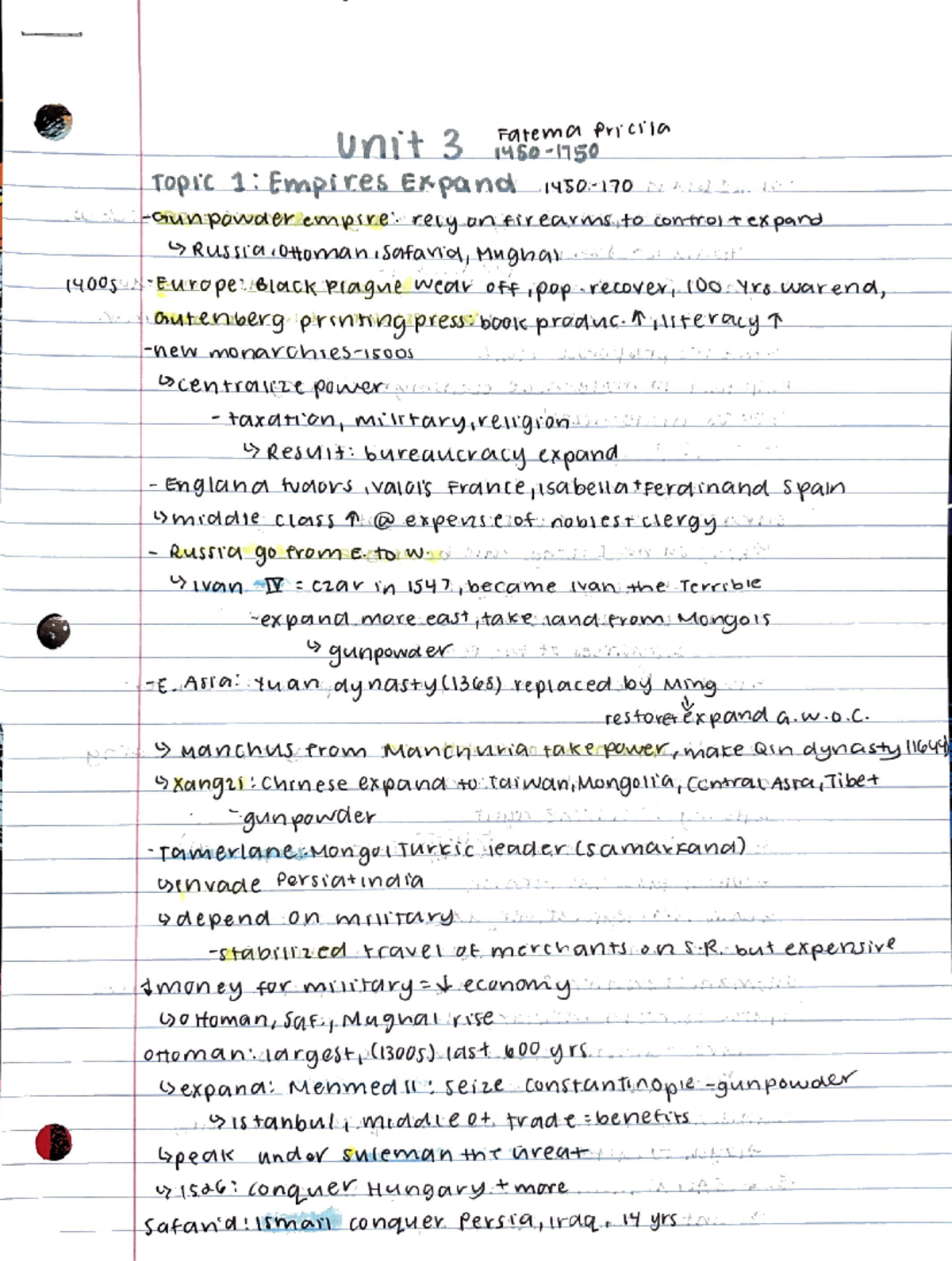 Unit 3 - I used these key concept sheets to study before exams - HIST 006K - Studocu