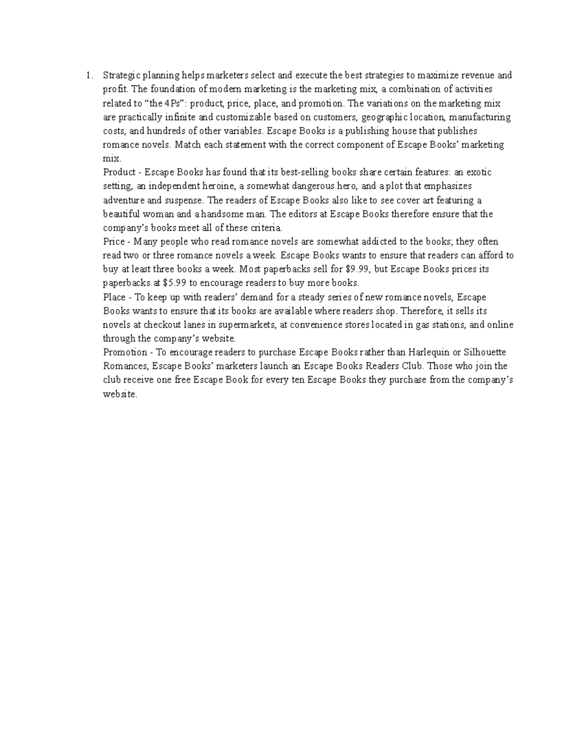 Practical Assessment The Marketing Mix The Four Ps (Video Case ...