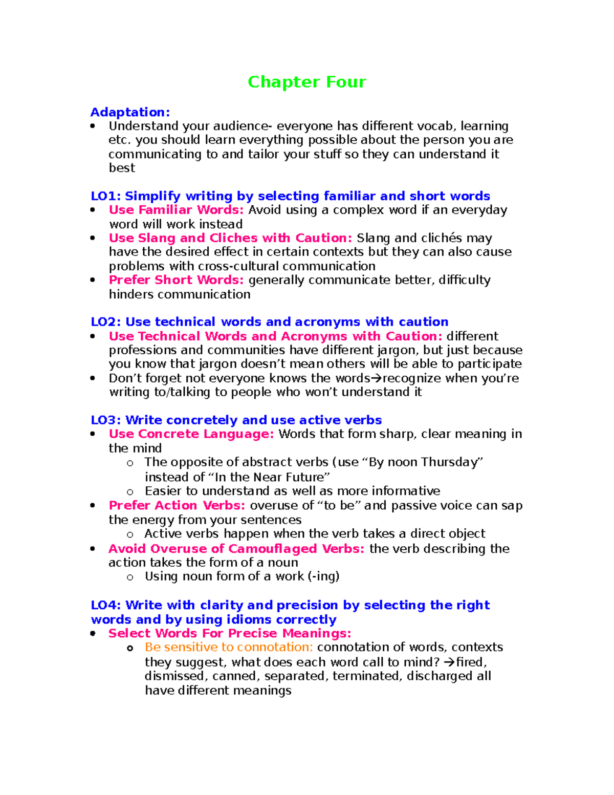 Chapter 4 - study guide - Chapter Four Adaptation: Understand your ...