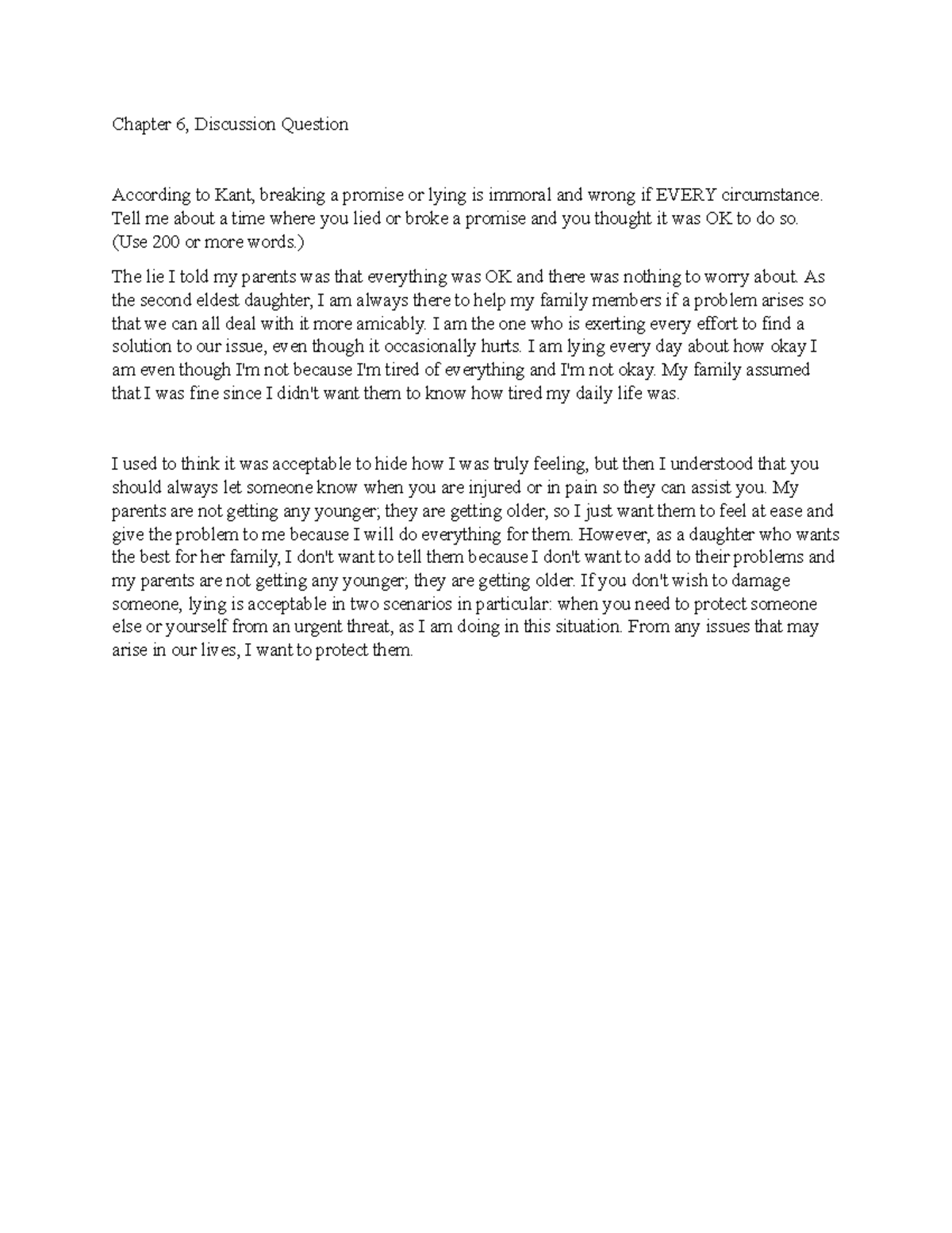 Disscusion #6 - Dr. Billy Jenkins - Chapter 6, Discussion Question ...