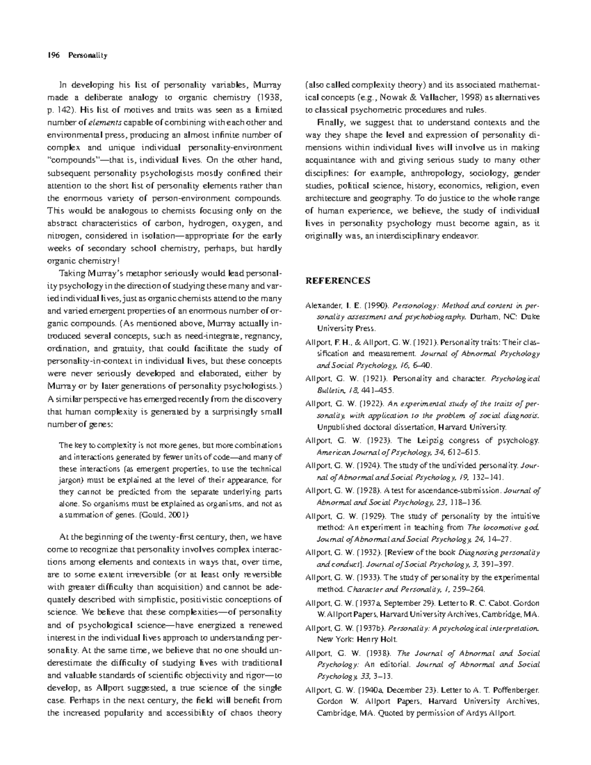 Handbook-of-psychology - 196 Personality In developing his list of ...