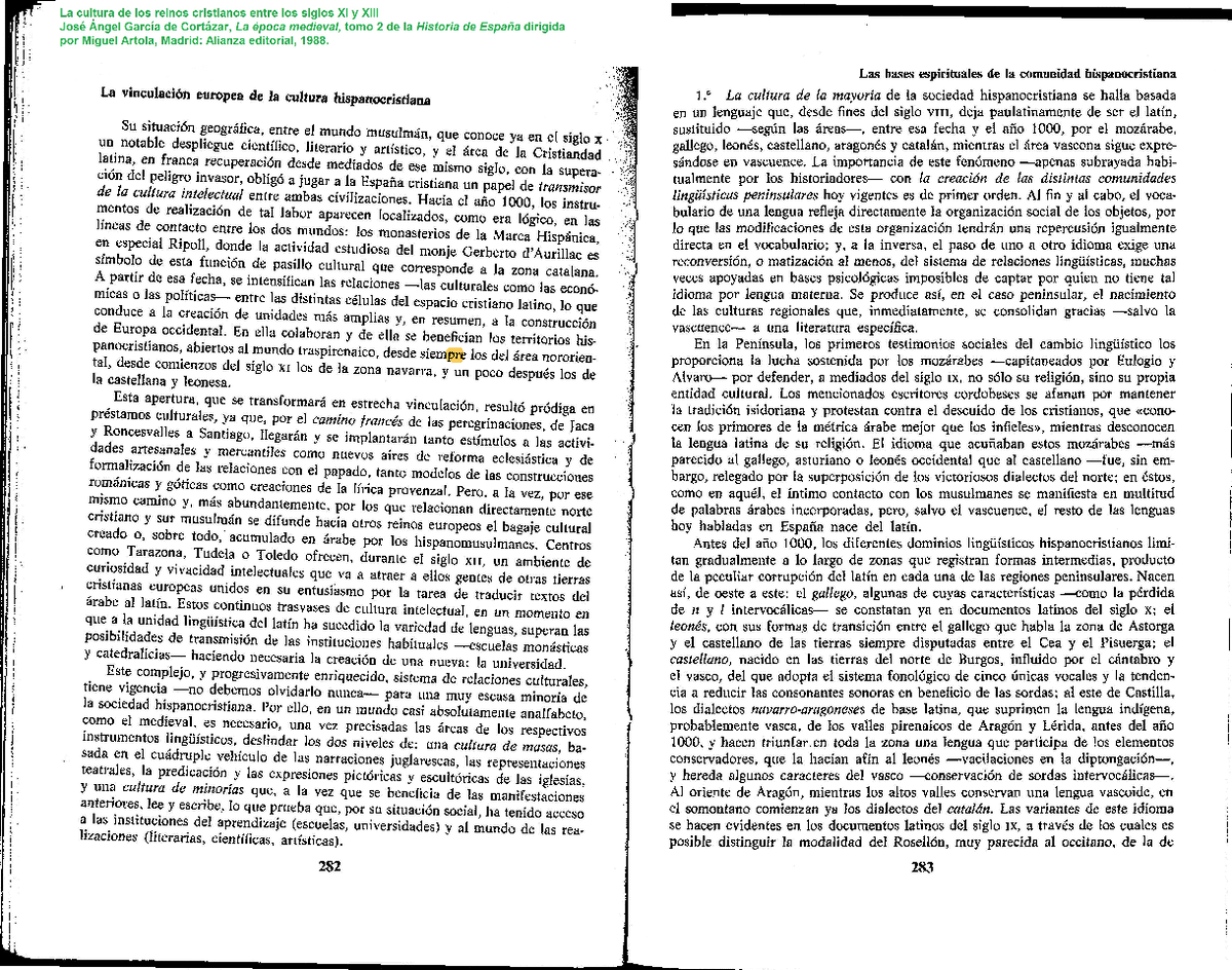 T1 Cultura cristiana XI-XIII - Textos Literarios de la Edad Media - Studocu