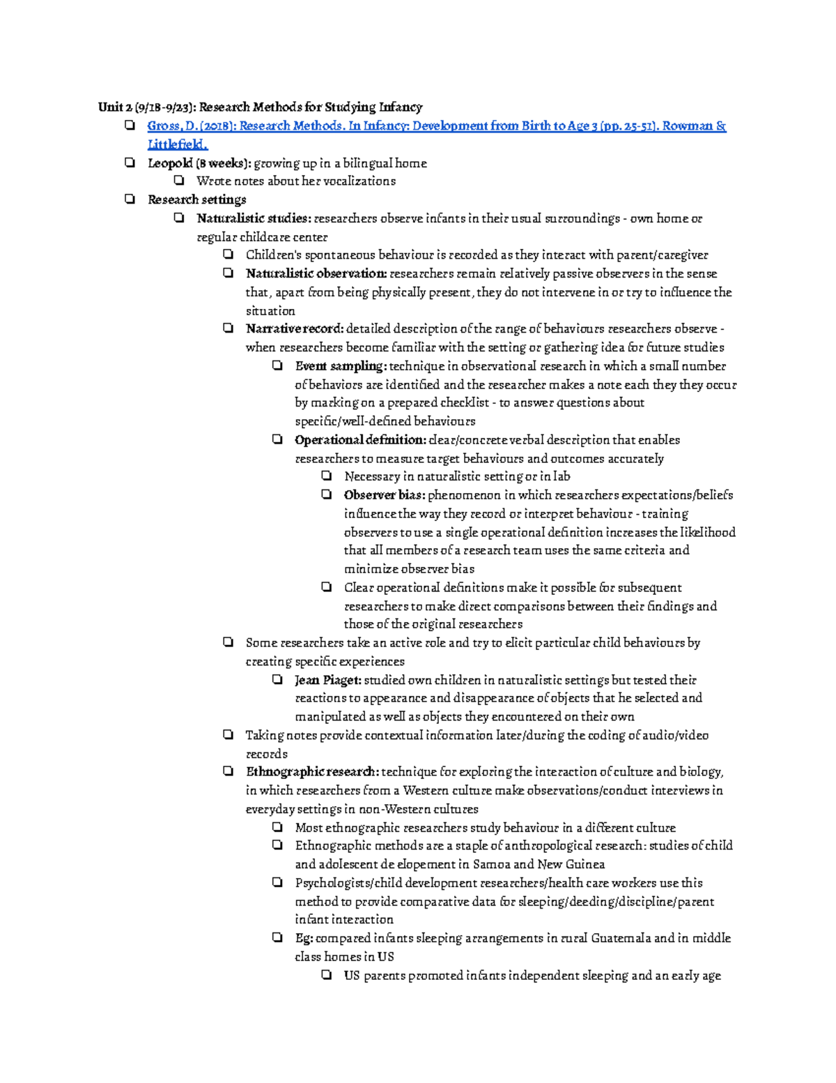 PSYC 302 Week 2 Notes - PSYC 302 - UBC - Studocu