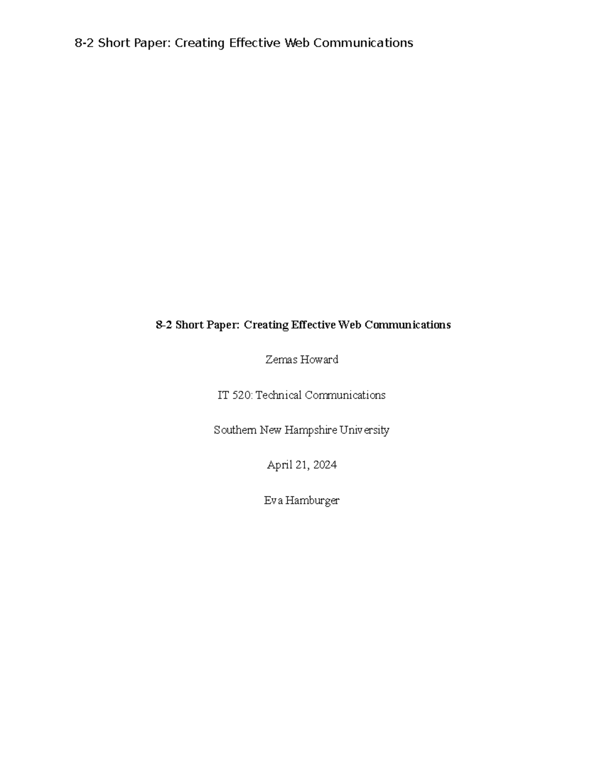 8-2 Short Paper Creating Effective Web Communications - The rise of ...