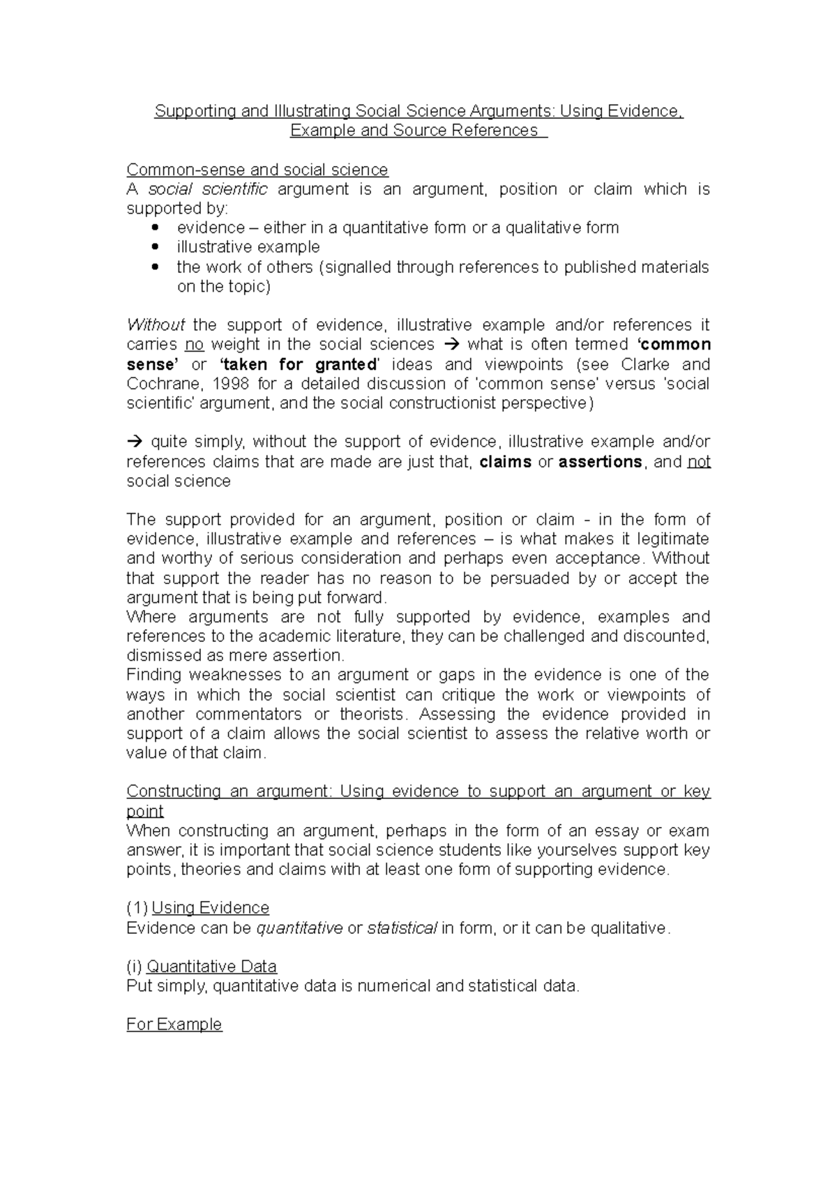 DSP-L3-Class-exercise-Supporting Social Science Arguments Student Notes ...