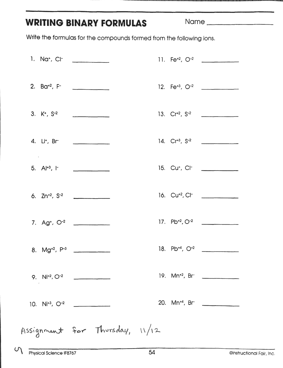 Unit 3.1- Ionic Bonding Packet - AG-2891-B - Studocu