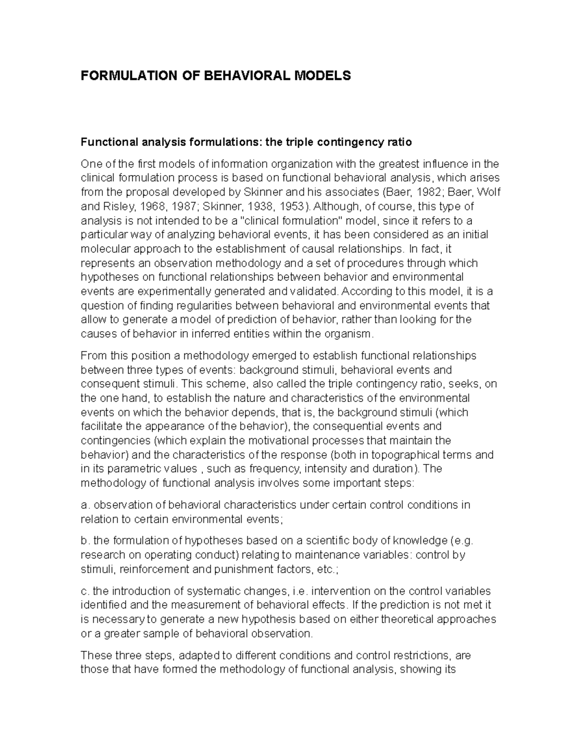 Formulation of behavioral models - FORMULATION OF BEHAVIORAL MODELS ...