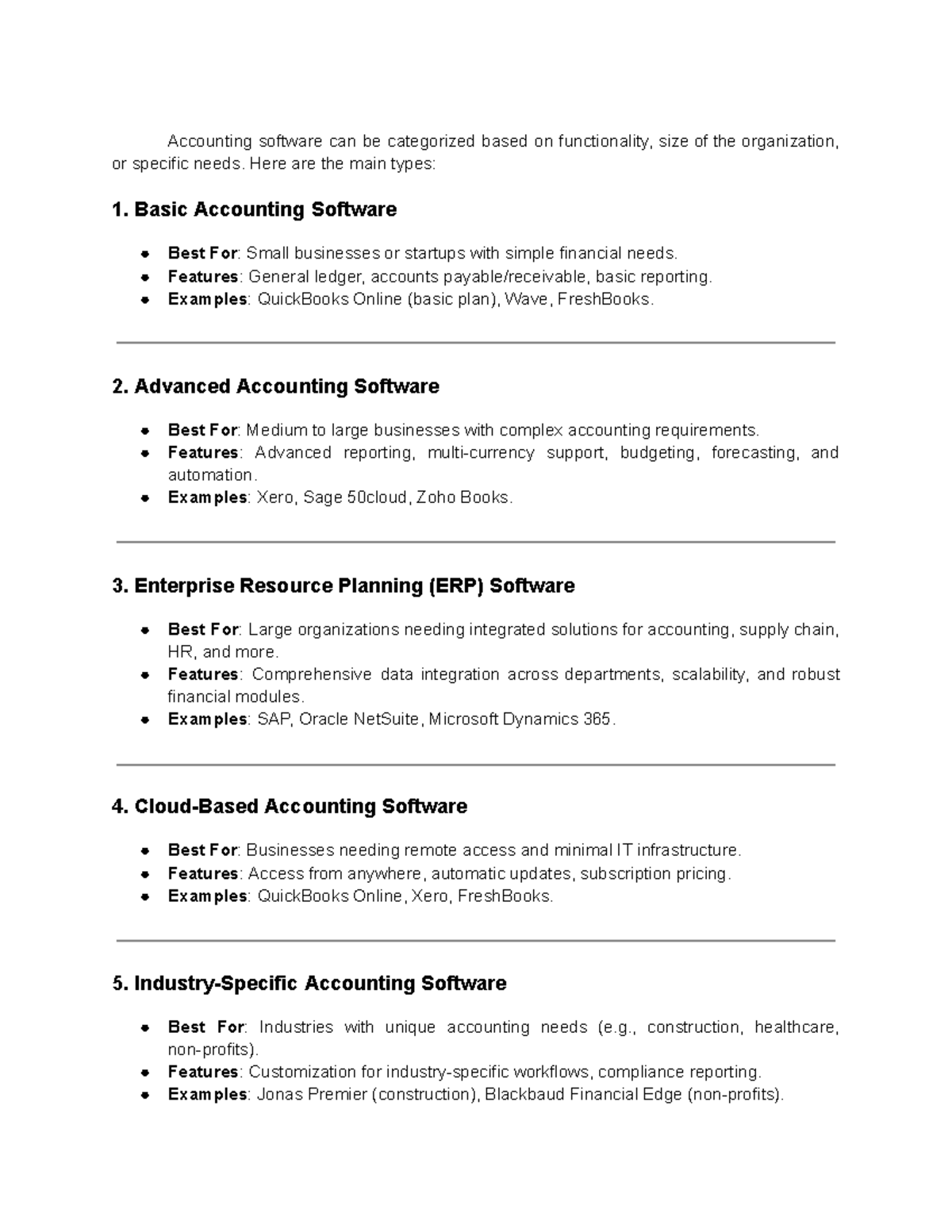 Accounting Software - Here are the main types: 1. Basic Accounting ...