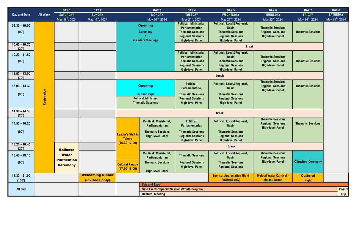 20 - the schedule example - DAY 1 DAY 2 DAY 3 DAY 4 DAY 5 DAY 6 DAY 7 ...