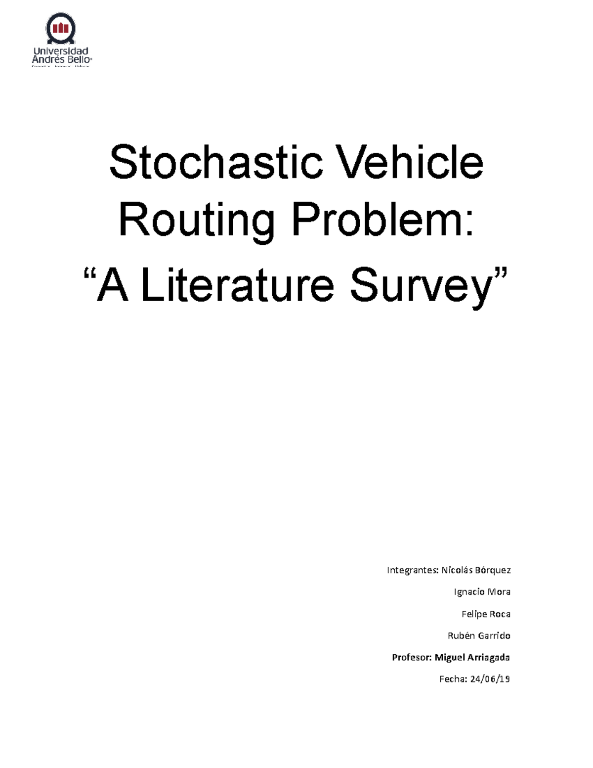 Stochastic Vehicle Routing Problem Esta Investigación Utilizó Una