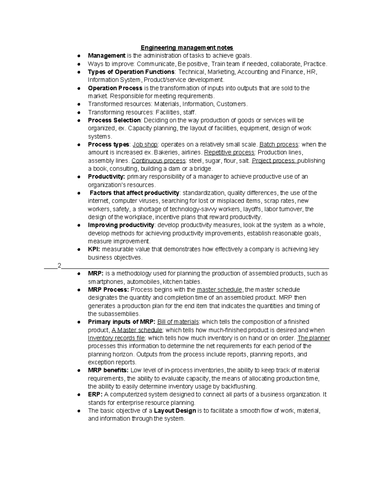 Untitled document - knm - Engineering management notes Management is ...