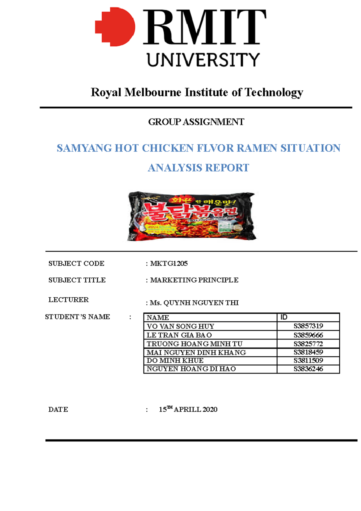 Situation-Analysis-Report-Group-1 - Royal Melbourne Institute of ...
