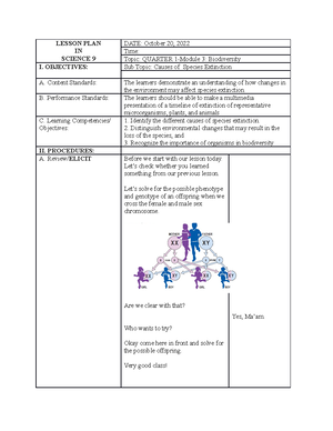 434545736 Lesson Plan in Science 9 1st Quarter - Lesson Plan in Science ...