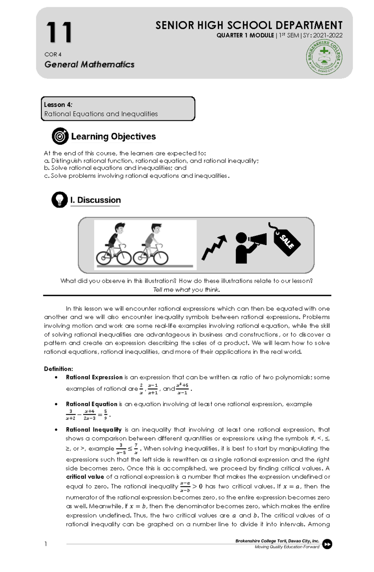 GM Lesson-4 Rational-Equations-and-Inequalities - Lesson 4 : Rational ...