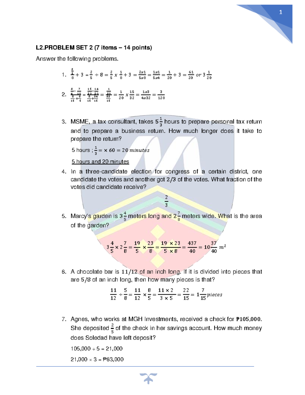ABM4.M1.L2.Problem Set - 1 1 L2 SET 2 (7 items – 14 points) Answer the ...