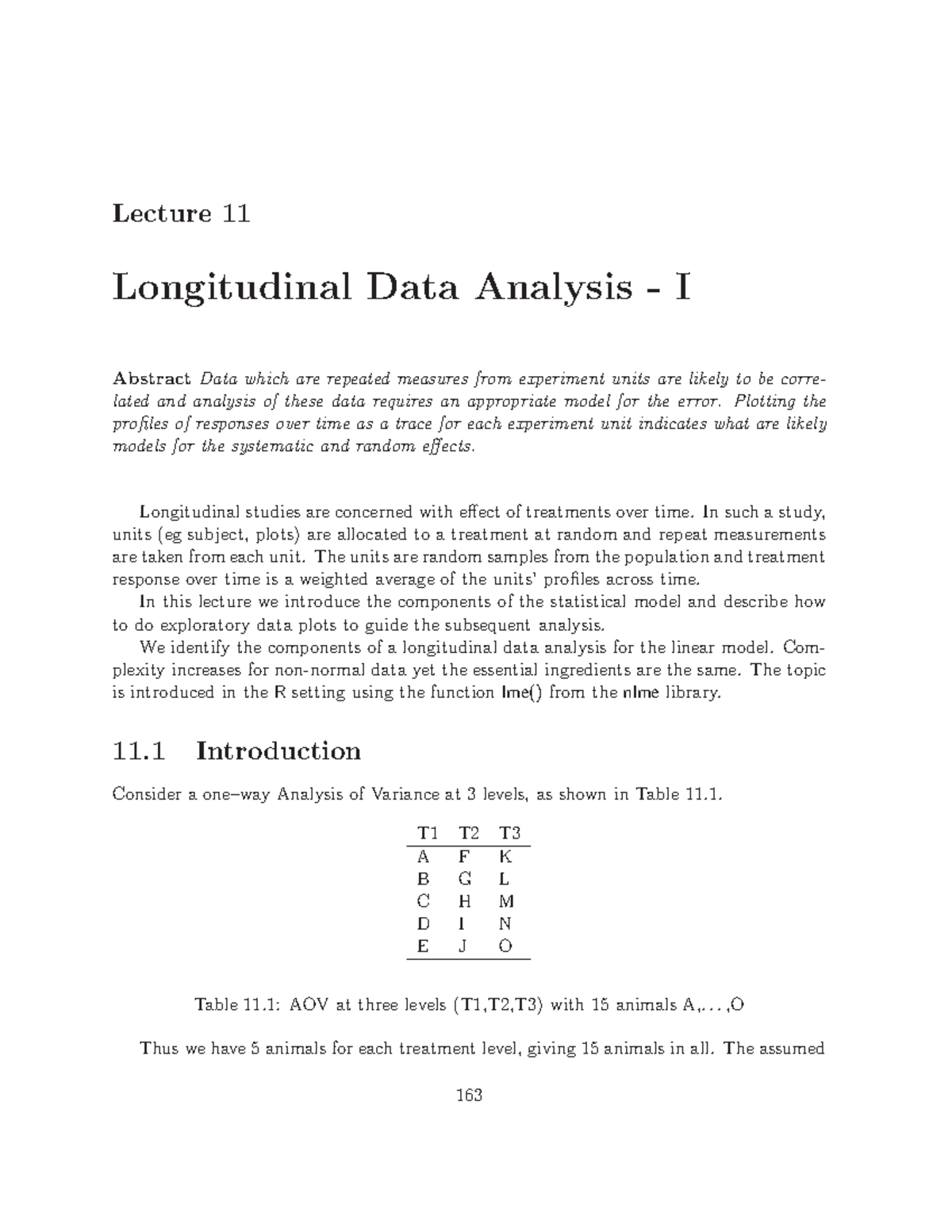 STAT 300 Lecture 11 - Longitudinal Data Analysis I - Lecture 11 ...