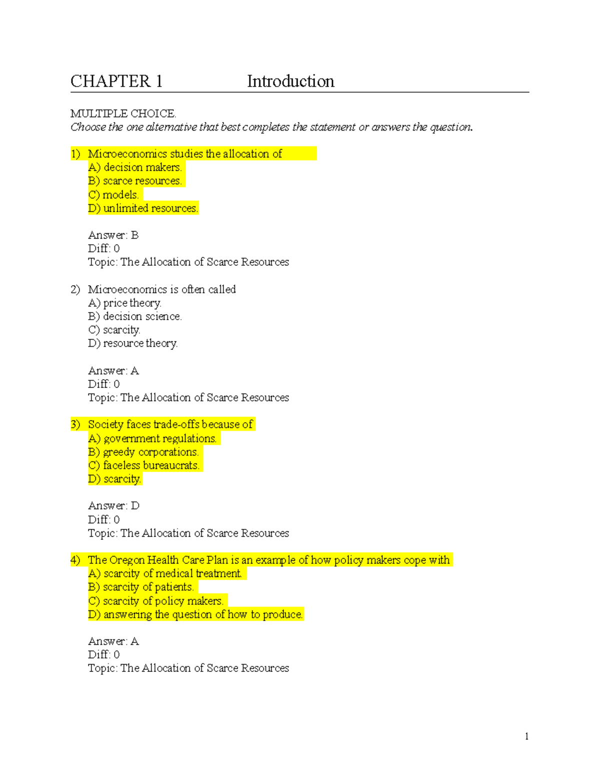 Chapter 1 practice questions - economics - Studocu