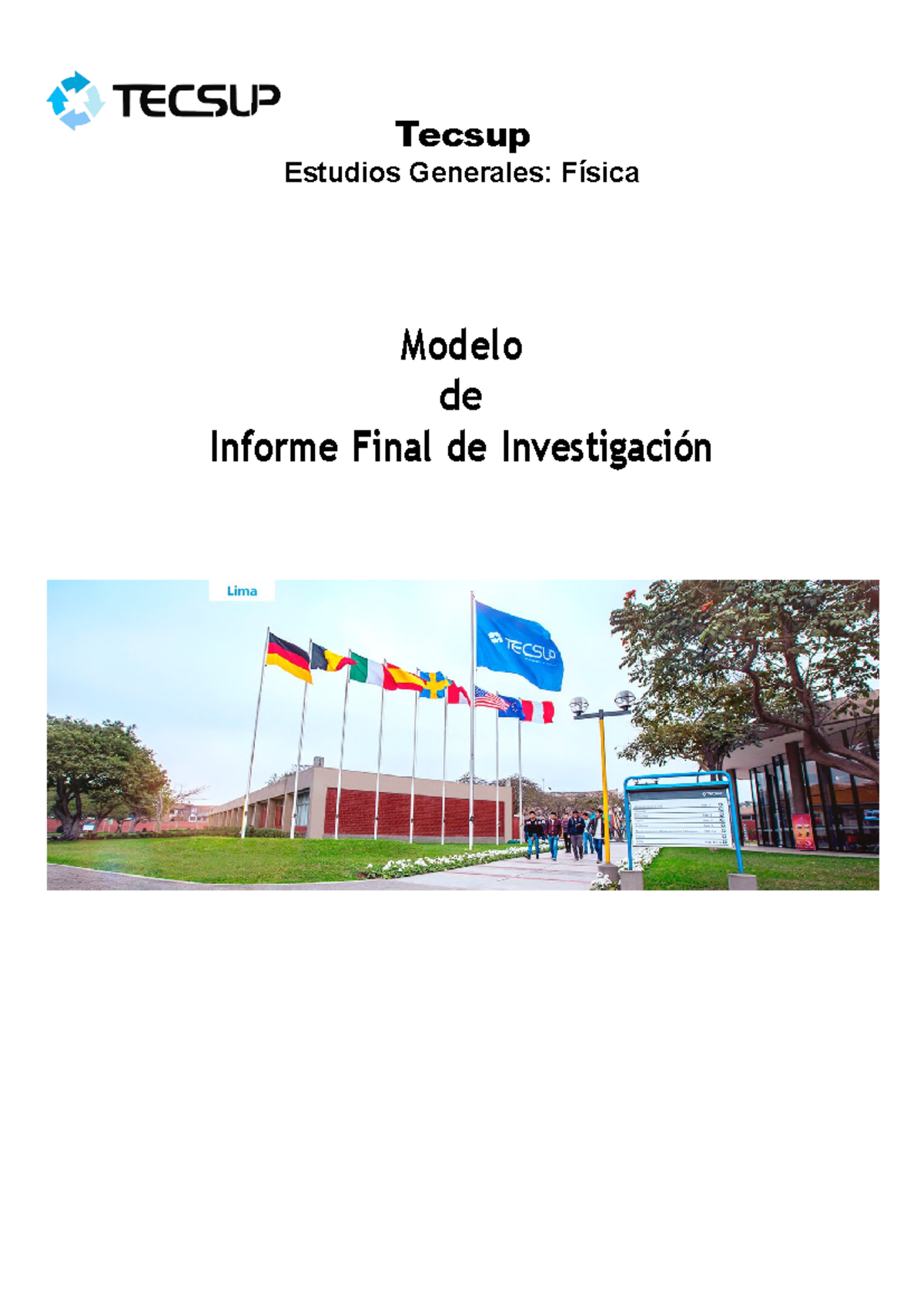 Formato modelo de informe final de investigacion - Tecsup Estudios ...