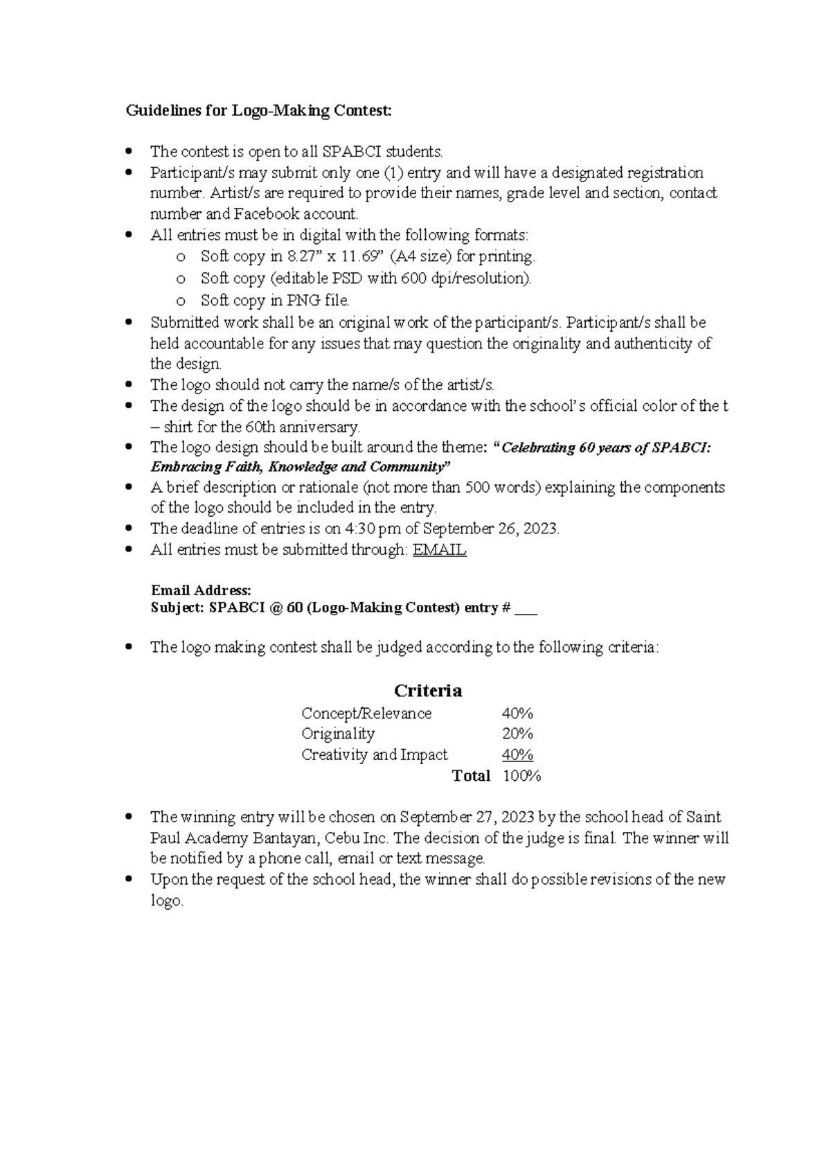 Guidelines for Logo - Guidelines for Logo-Making Contest: The contest ...