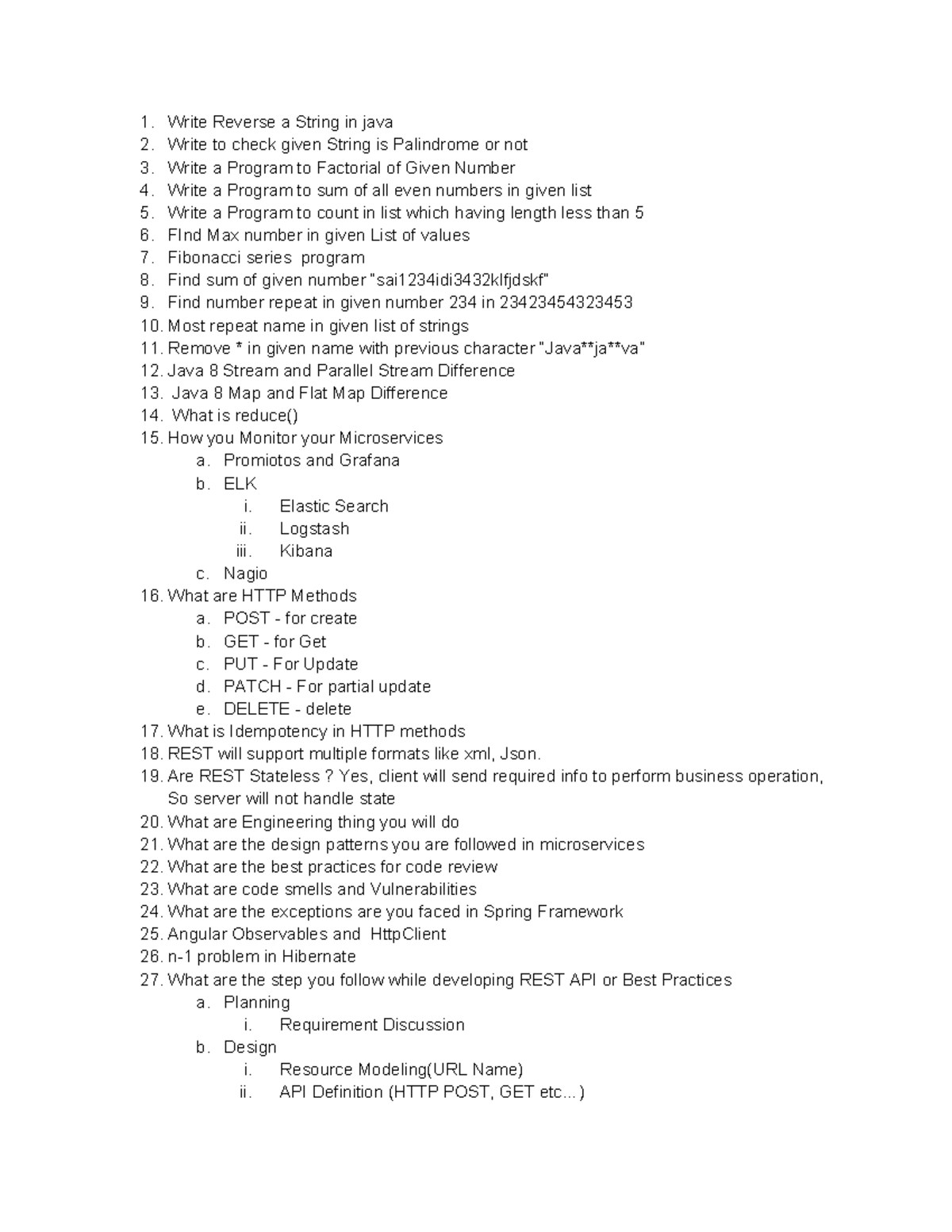 Interview Questions - Write Reverse a String in java Write to check given String is Palindrome ...