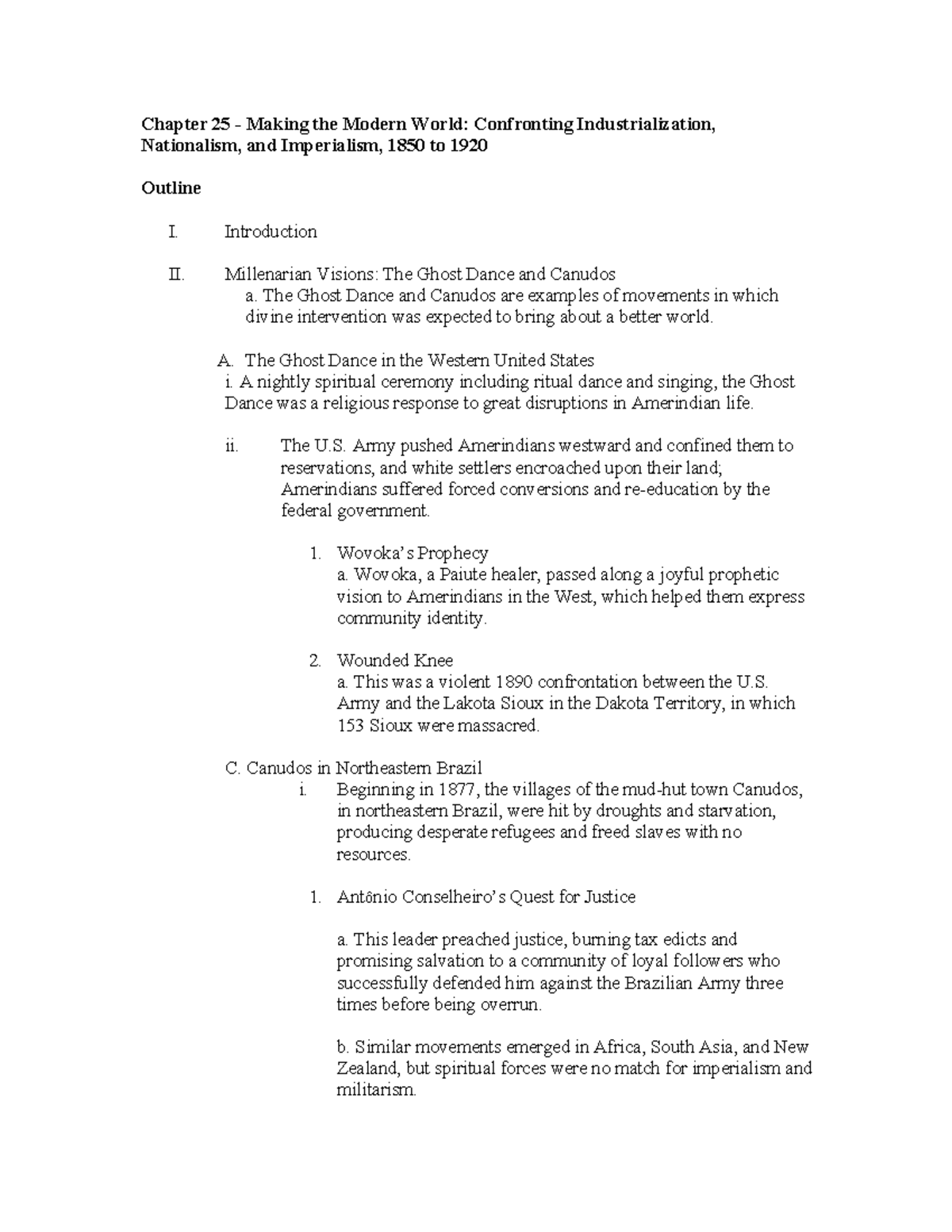 Ch25-outline 1 - Chapter 25 outline - 1 - Chapter 25 - Making the ...