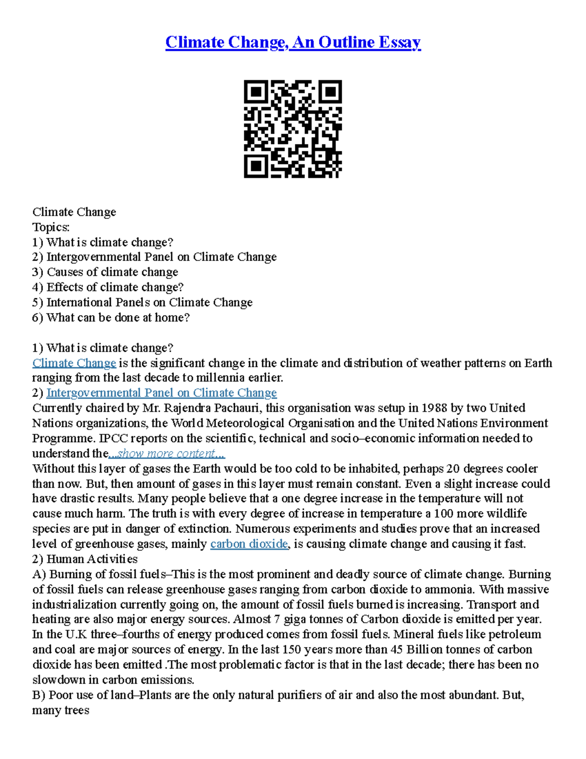 Template For Argumentative Essay - Climate Change, An Outline Essay ...