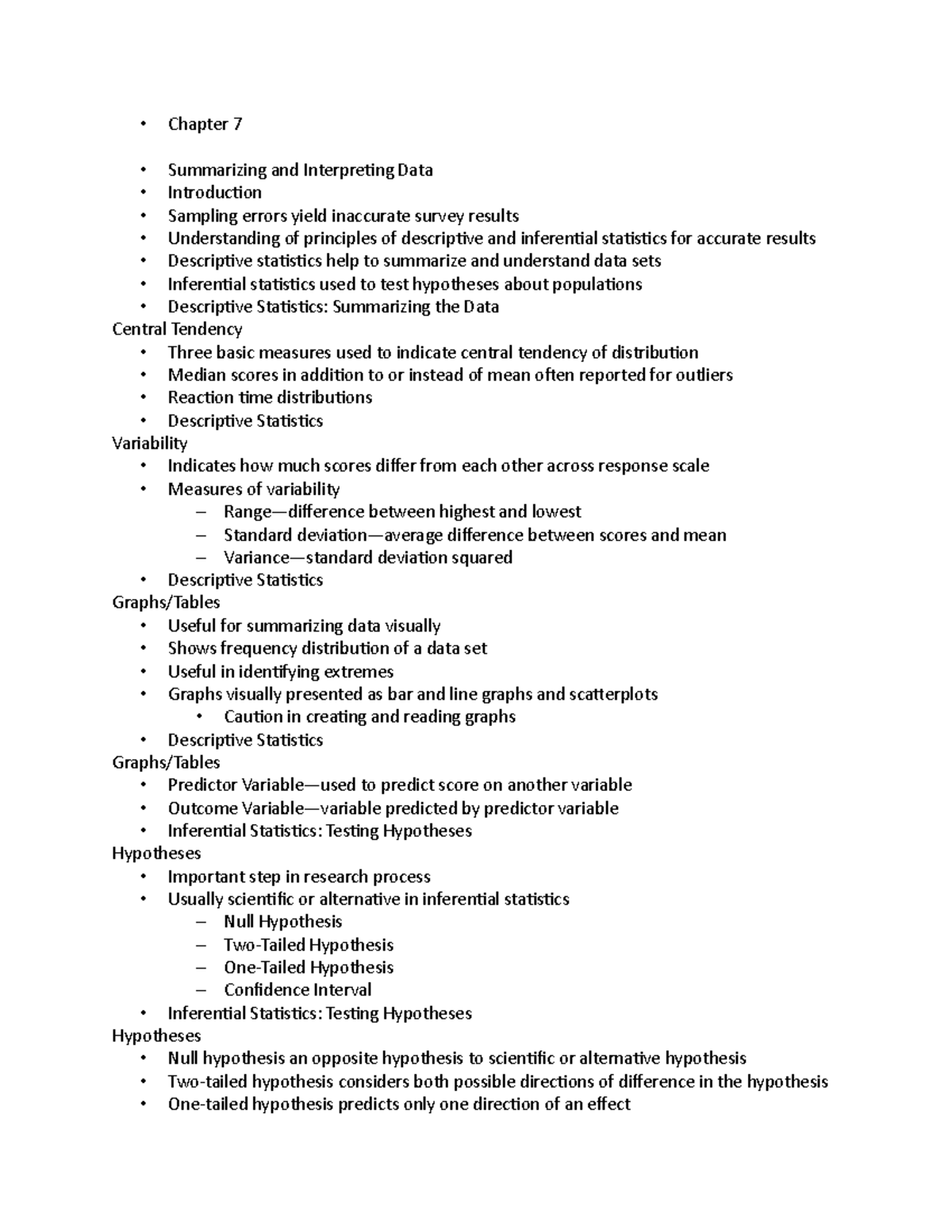 Chapter 7 2430 - Ms. Broussard's Class - Chapter 7 Summarizing and Interpreting Data ...