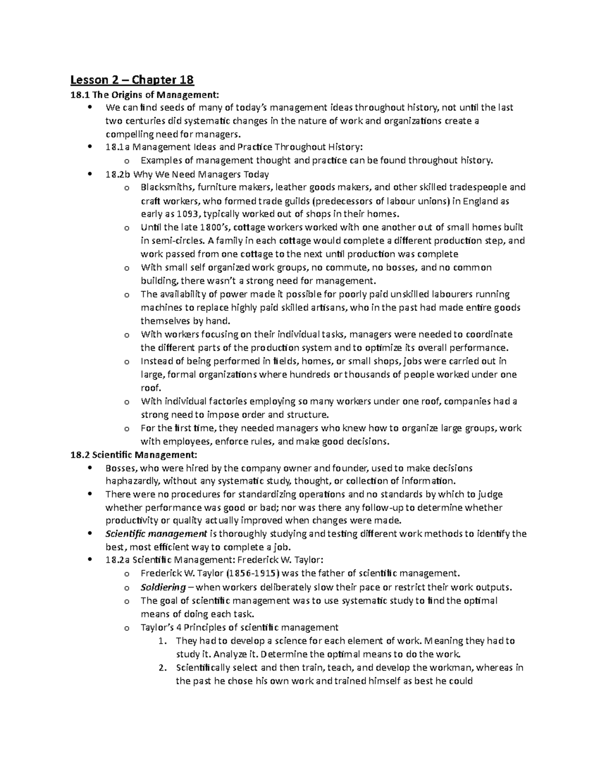 Lesson 2 - Chapter 18 Notes - Lesson 2 – Chapter 18 18 The Origins of ...