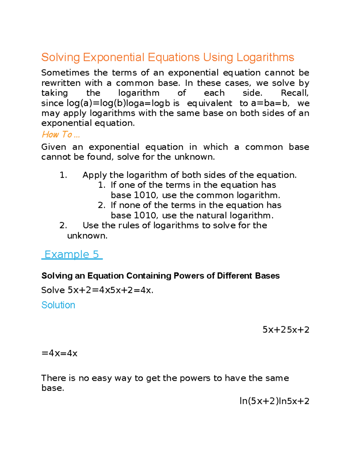 3-2 Reading and Participation Activities Exponential and Logarithmic ...