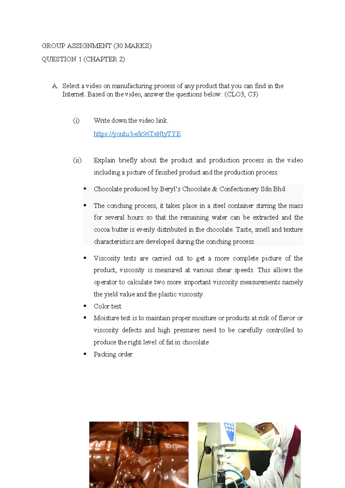 Group Assignment AA025 - GROUP ASSIGNMENT (30 MARKS) QUESTION 1 (CHAPTER 2) A. Select a video on ...