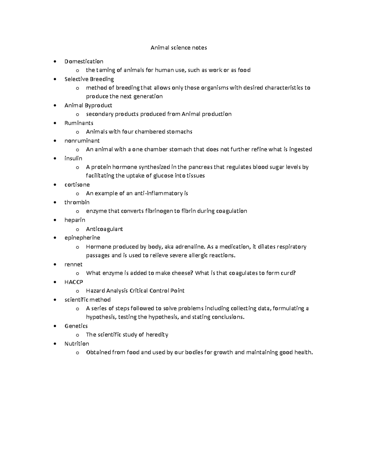 Animal science note3 - notes and terminology - Animal science notes ...