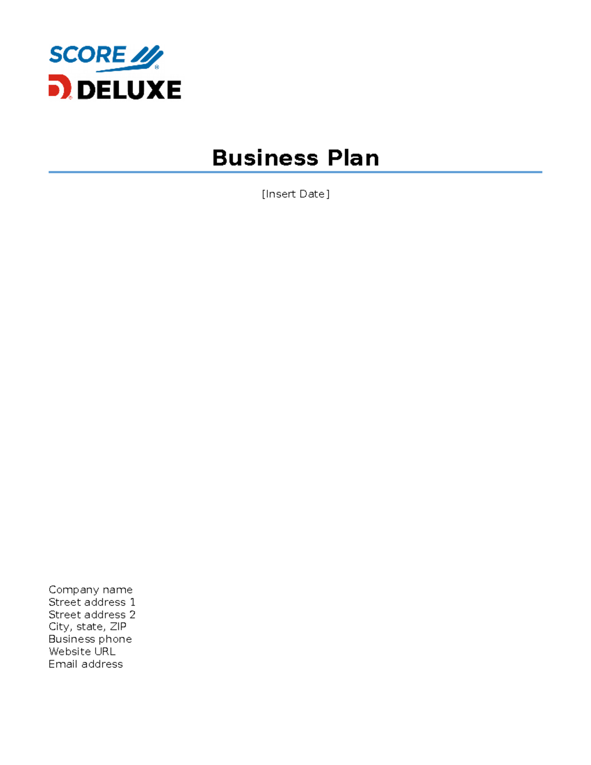 Startup Business Plan Template 20202 - Business Plan [Insert Date ...