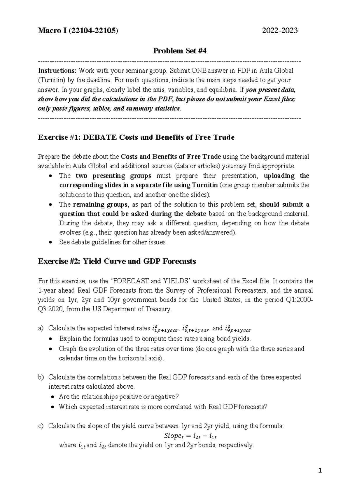 Problem Set 4 Students - van muy bien para estudiar - 1 Macro I (22104-22105) 2022- Problem Set ...