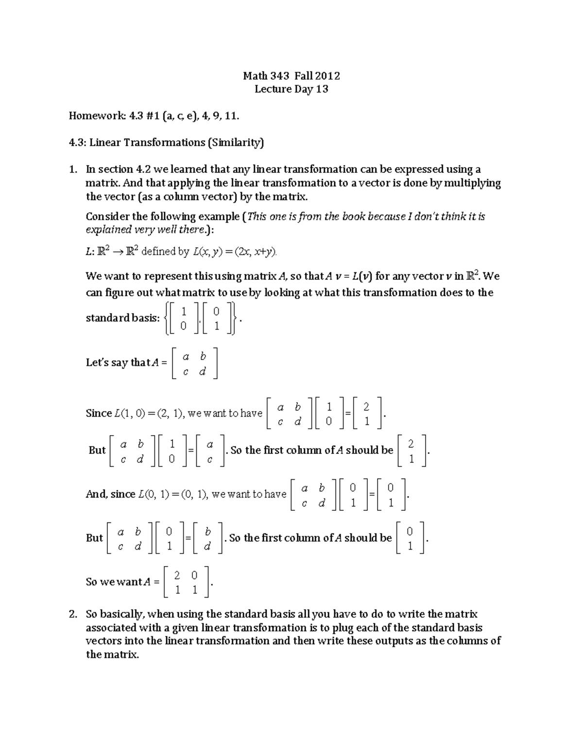 Math 343 F12 Day 13 Homework - Math 343 Fall 2012 Lecture Day 13 ...
