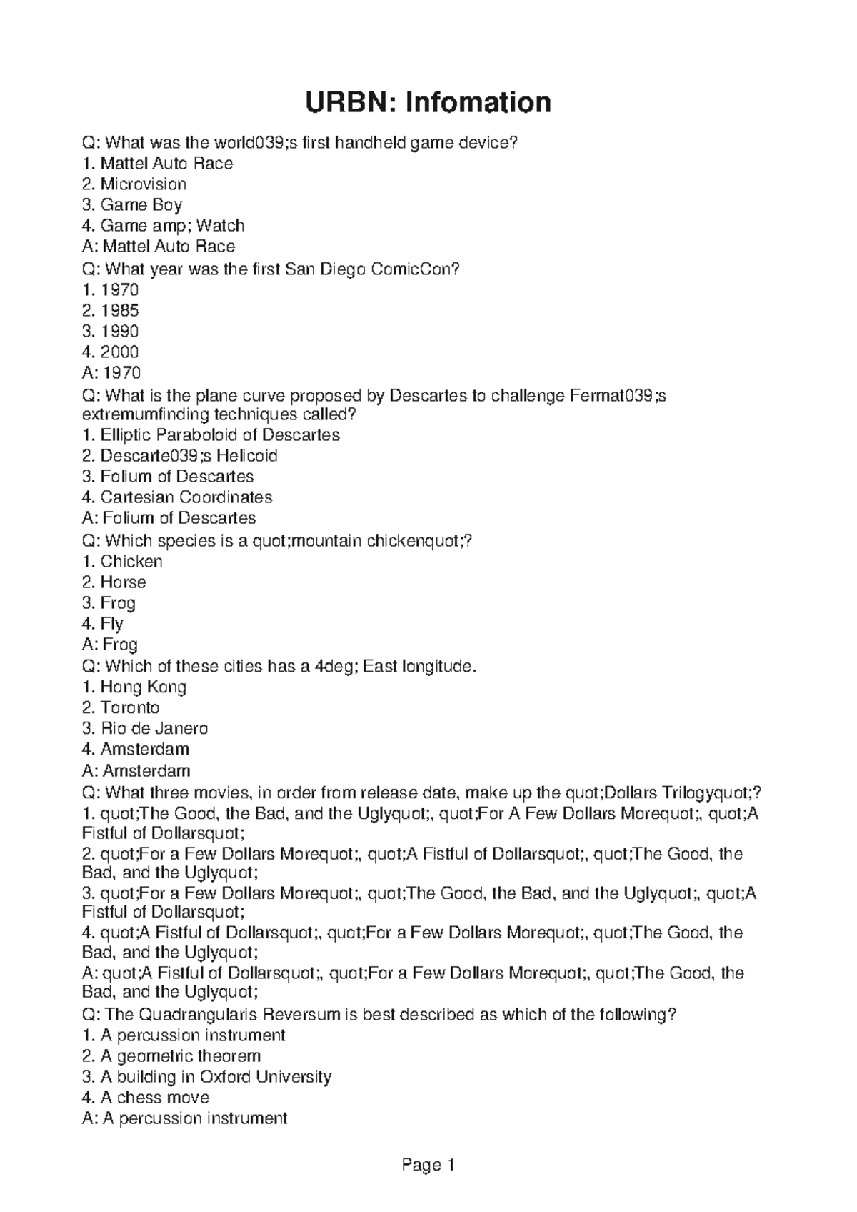 URBN312 Pset 8 - URBN: Infomation Q: What was the world039;s first ...