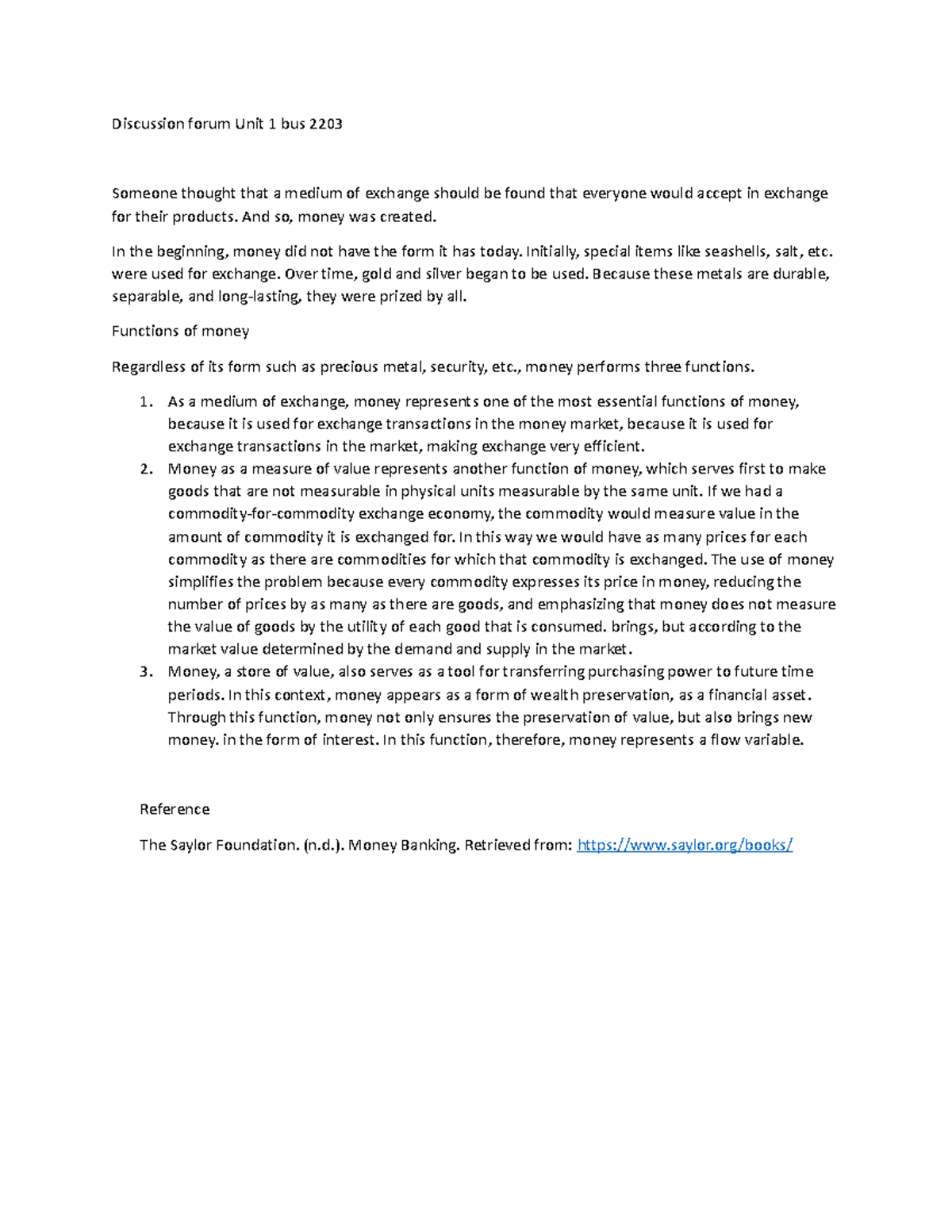 Discussion forum Unit 1 bus 2203 - Discussion forum Unit 1 bus 2203 ...