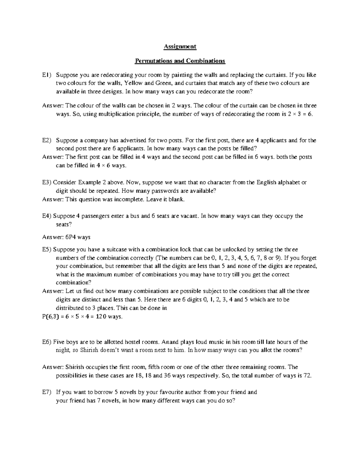 1649609478621 Lecture Notes - Assignment Permutations and Combinations ...