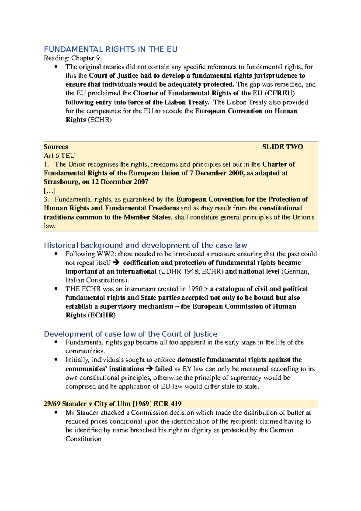 6. Fundamental Rights IN THE EU - FUNDAMENTAL RIGHTS IN THE EU Reading ...