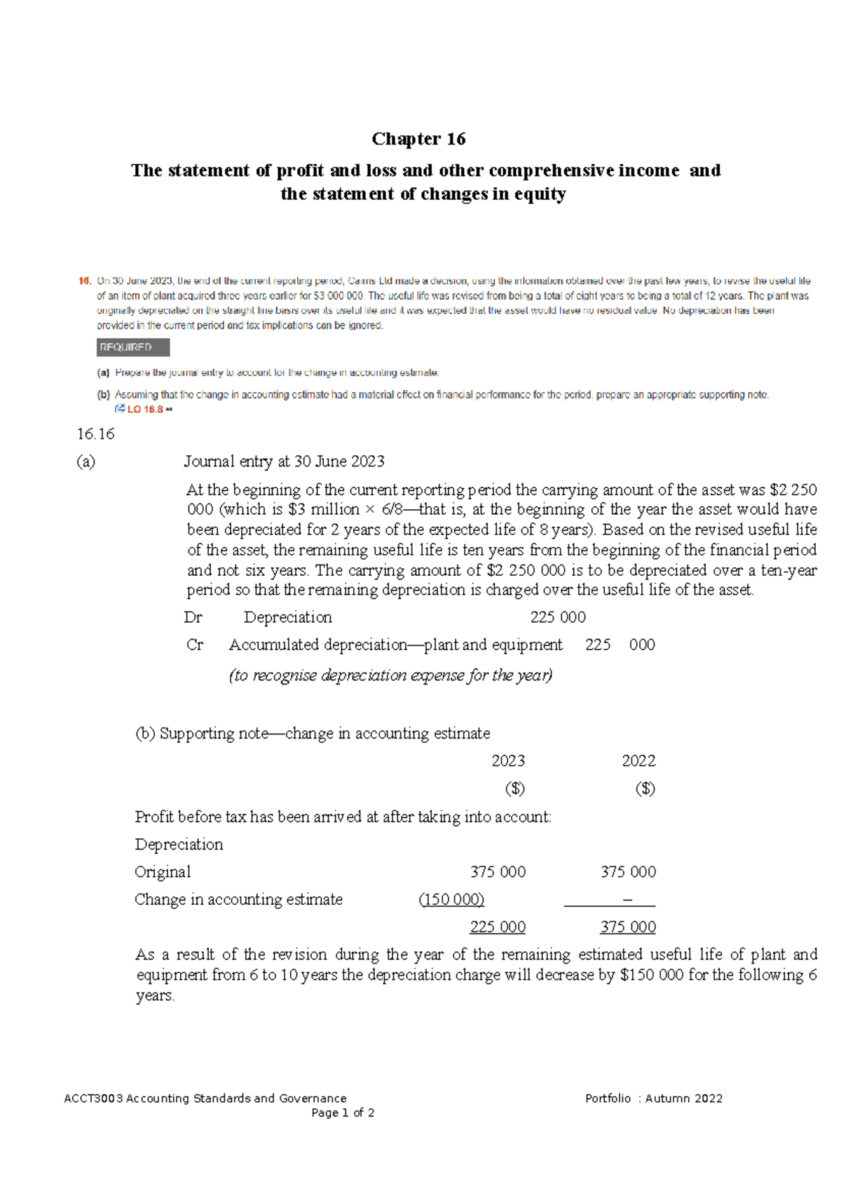Profit loss statement - Final exam practice topic - Chapter 16 The ...