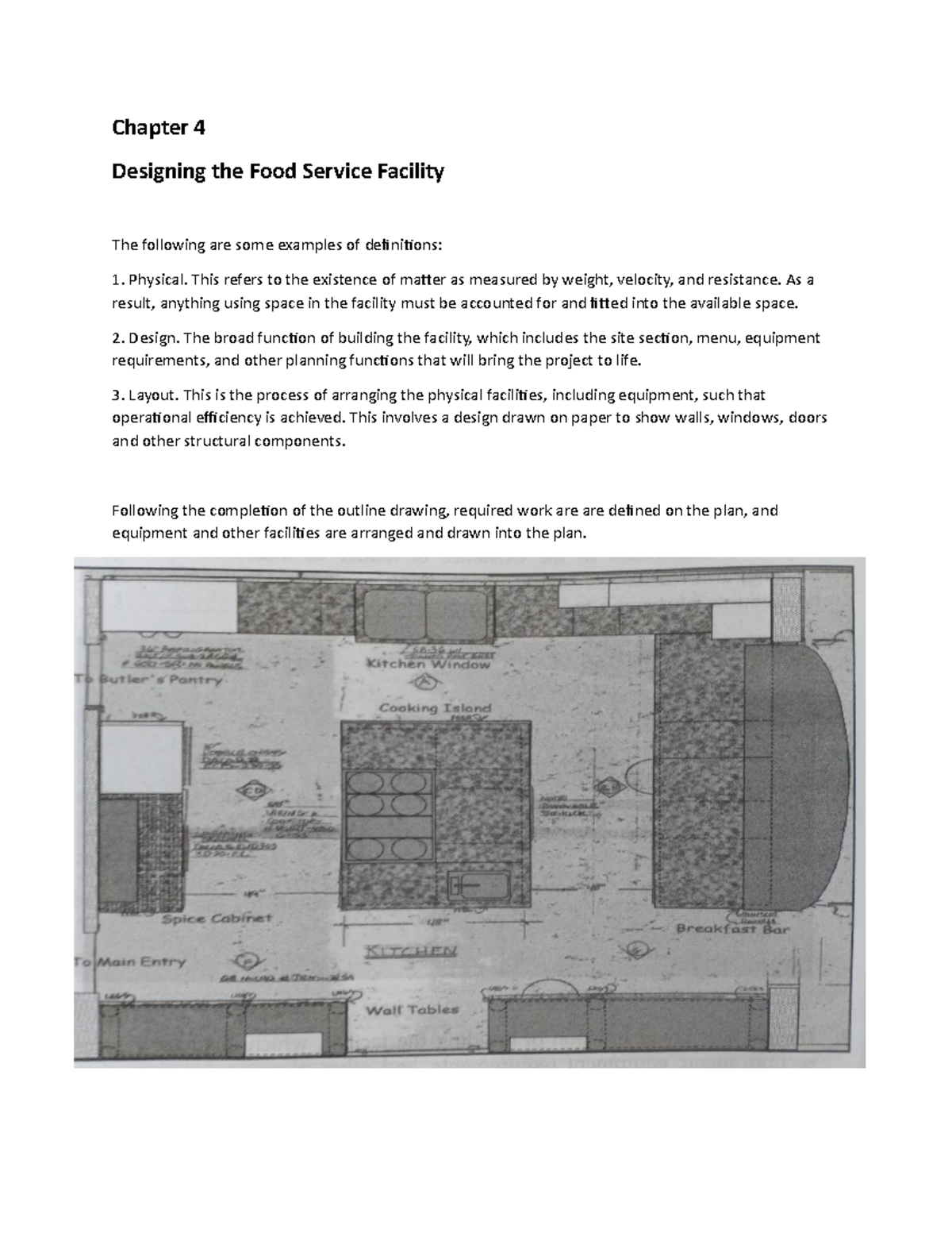 Chapter 4 Designing the Food Service Facility - This refers to the ...