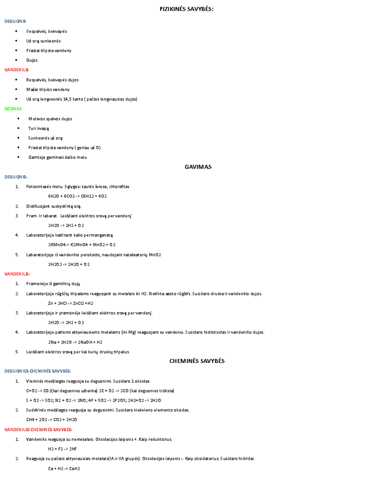 Viskas apie deguonį [nemoku - FIZIKINĖS SAVYBĖS: DEGUONIS Bespalvės ...