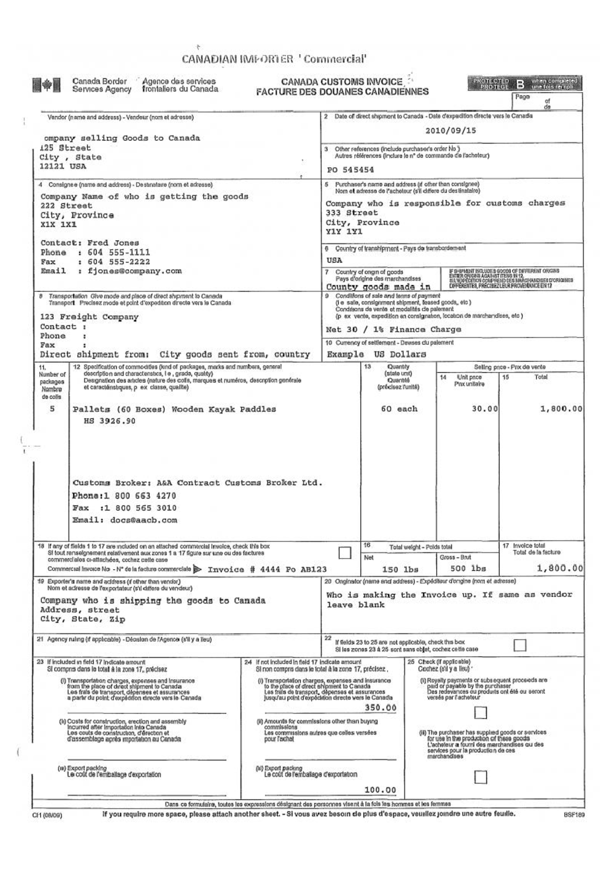 Sample Customs Invoice - International 597 - UCalgary - Studocu