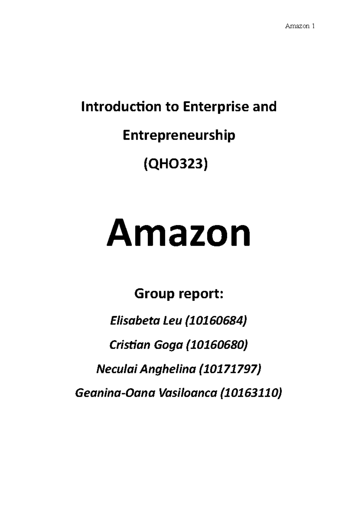 Group presentation-Amazon - Introduction to Enterprise and ...