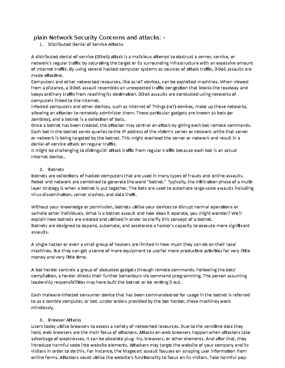 Plain Network Security Concerns and attacks - By using several hacked ...