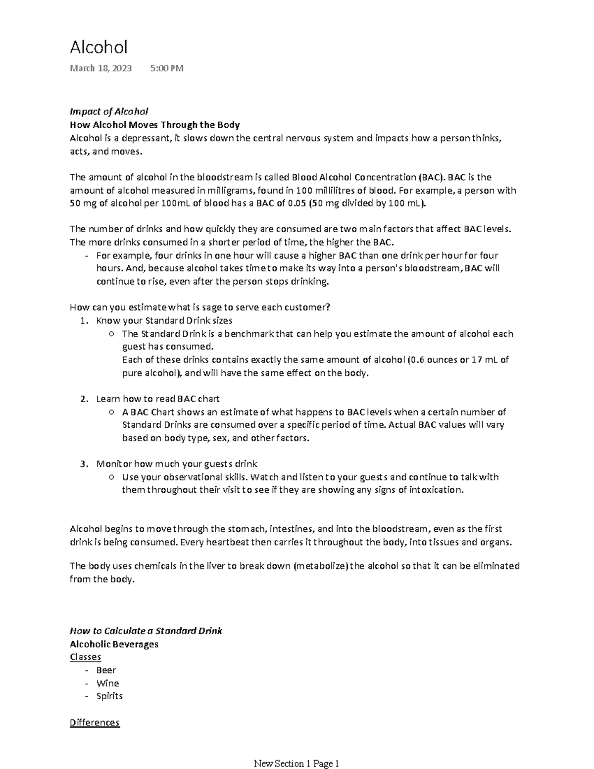 Alcohol - Notes - HREQ2440 - Yorku - Studocu