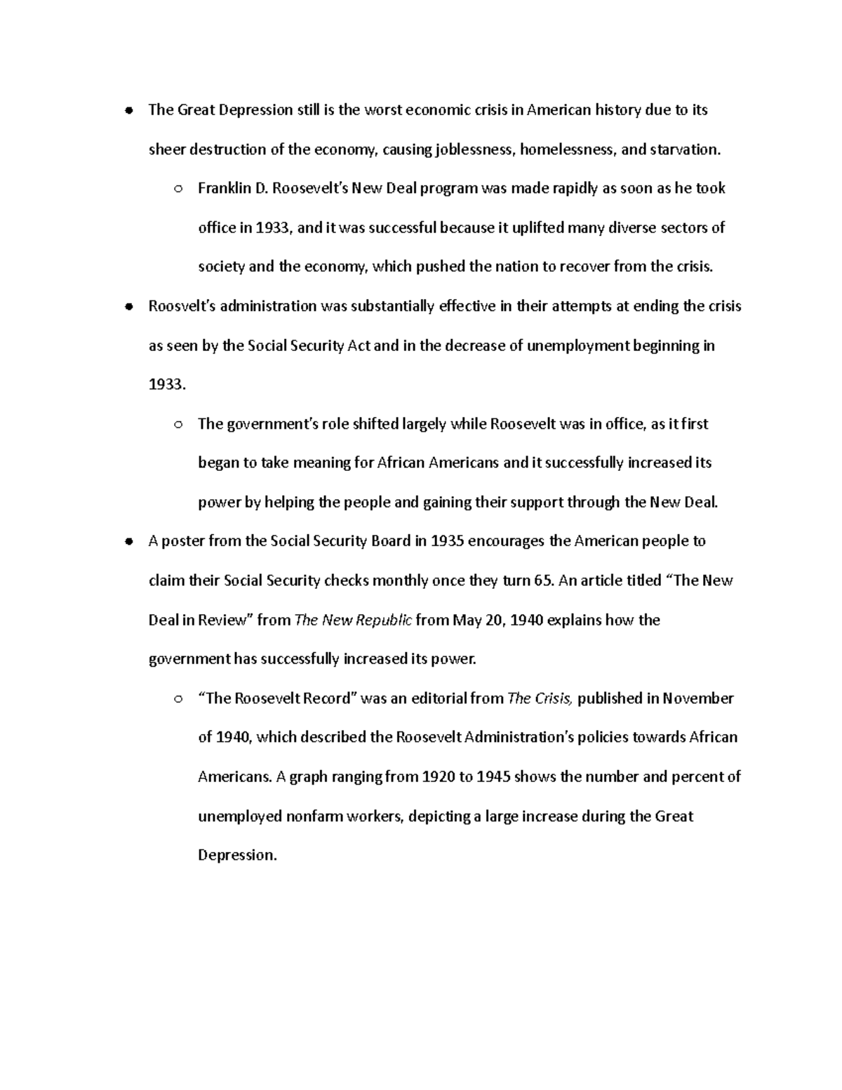 The Great Depression Lecture Notes - The Great Depression still is the ...